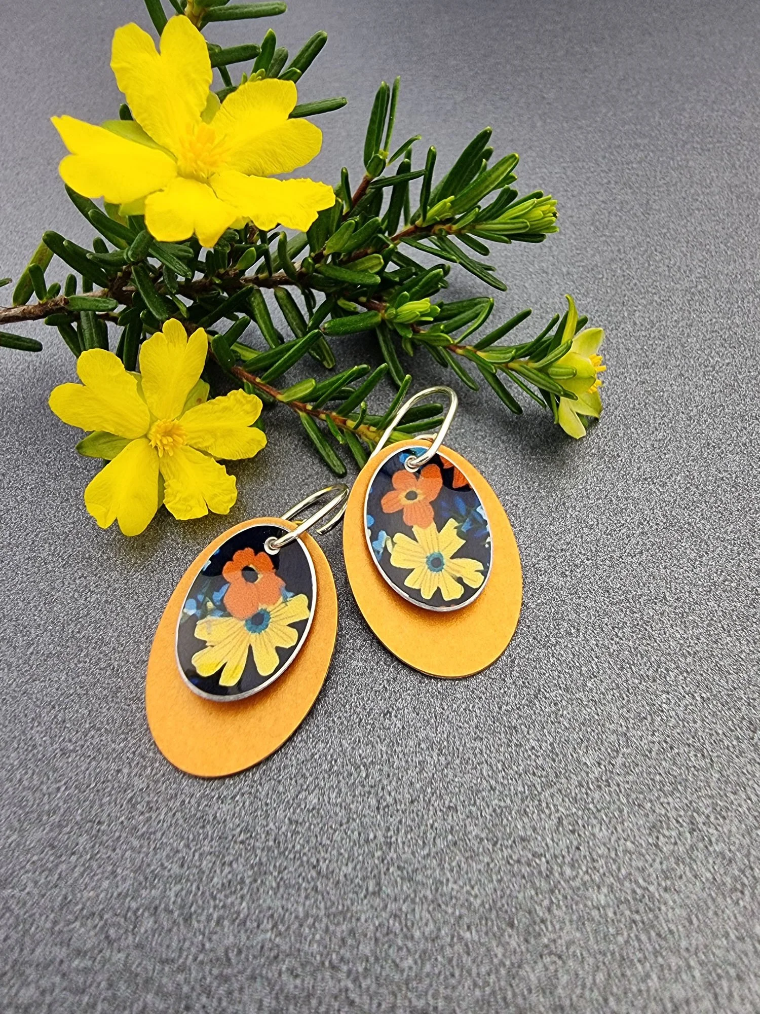 Florette yellow bloom earrings — erin.k - creative studio