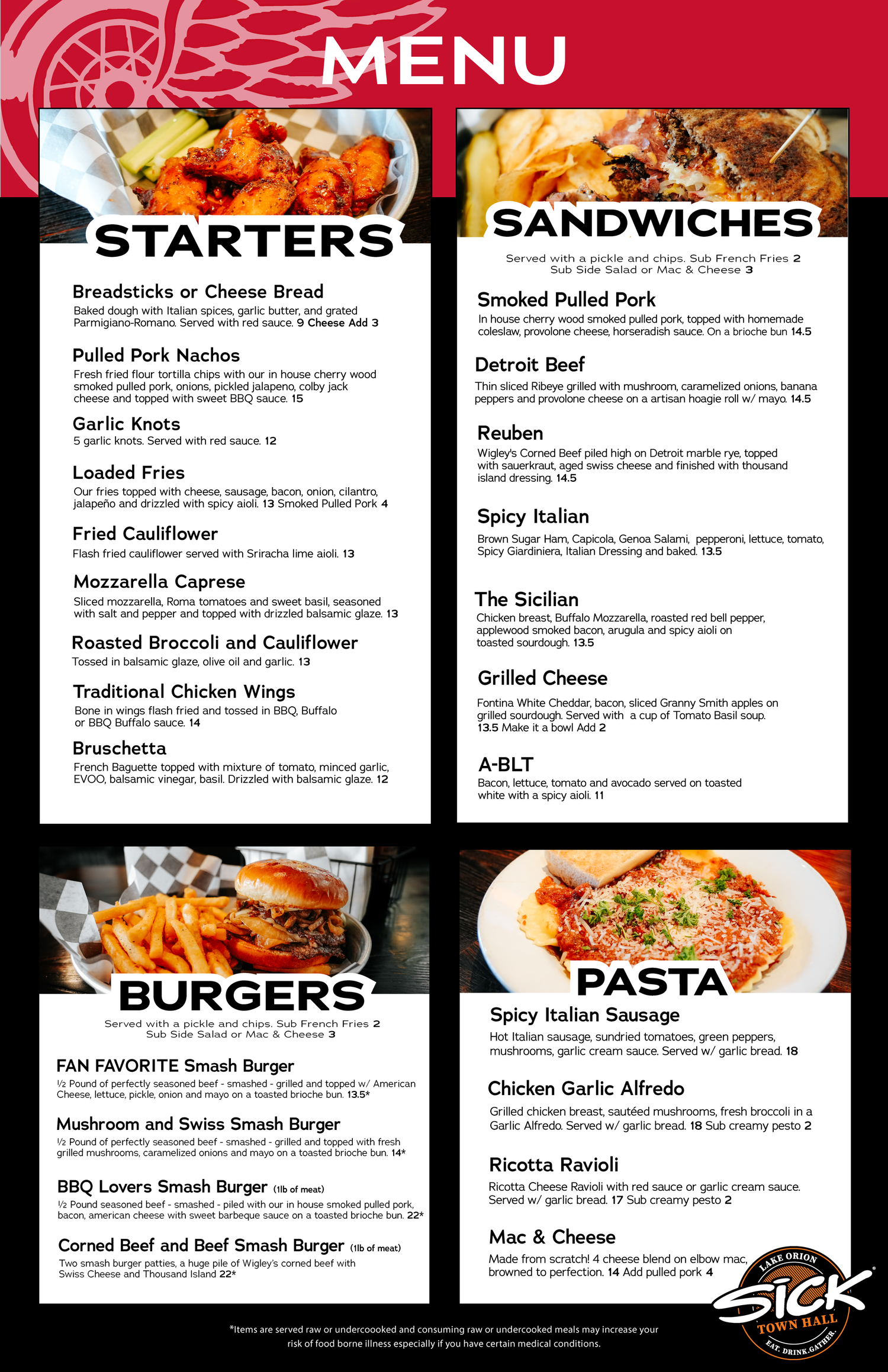 Menu — Sick Town Hall