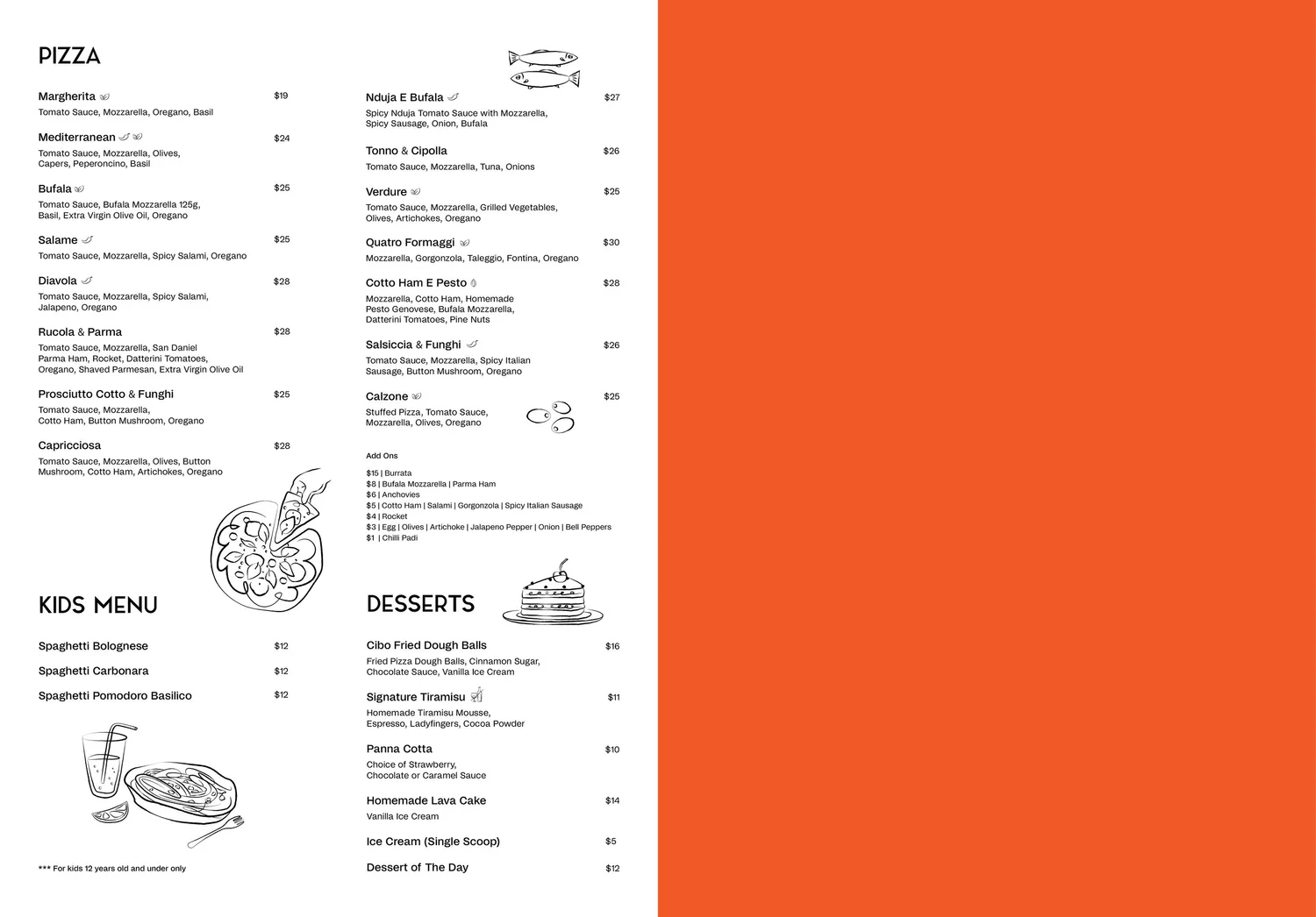 Menu 1 — Cibo Italiano Singapore