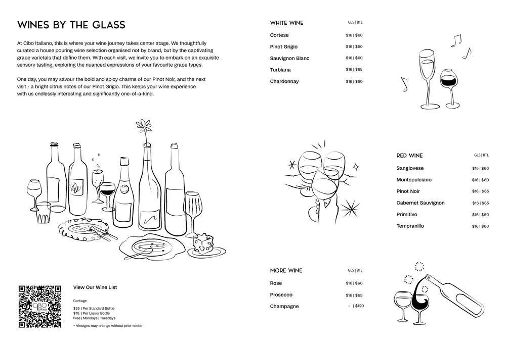 Menu 1 — Cibo Italiano Singapore