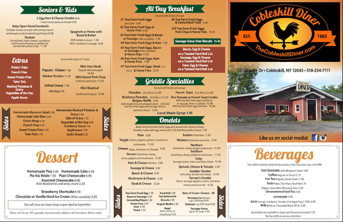 Menu | Explore Local Dining Options Today — Cobleskill Diner