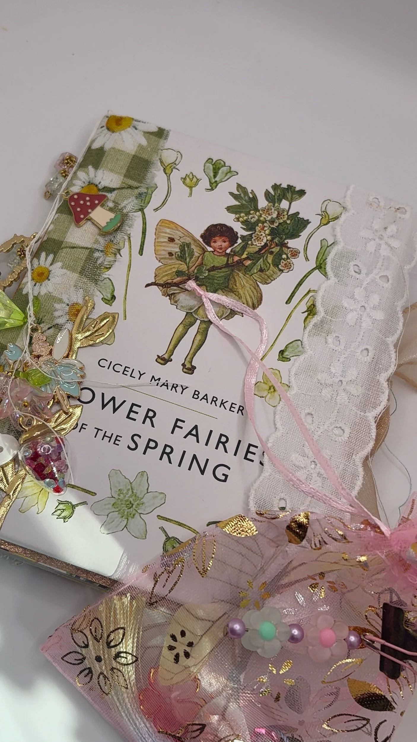 Spring Flower Fairy junk journal with #8 junk journal pack & charms on ...