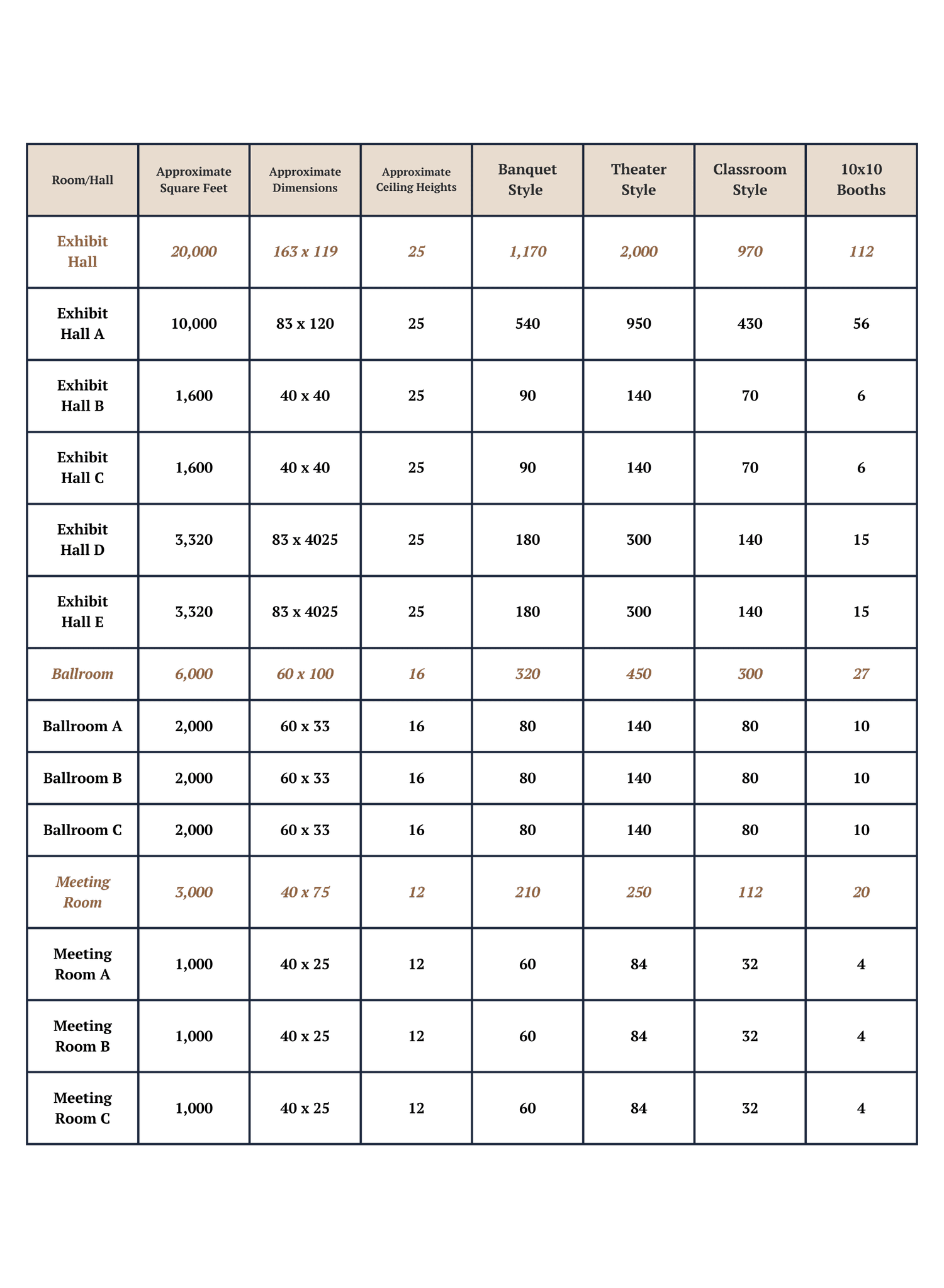 Room Capacities | Plan Your Event Today — Bush Convention Center