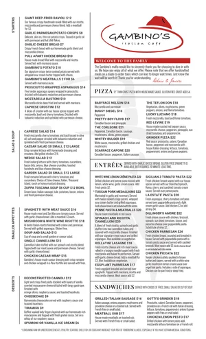 Menu | Delicious Italian Cuisine - Reserve Today — Gambino's