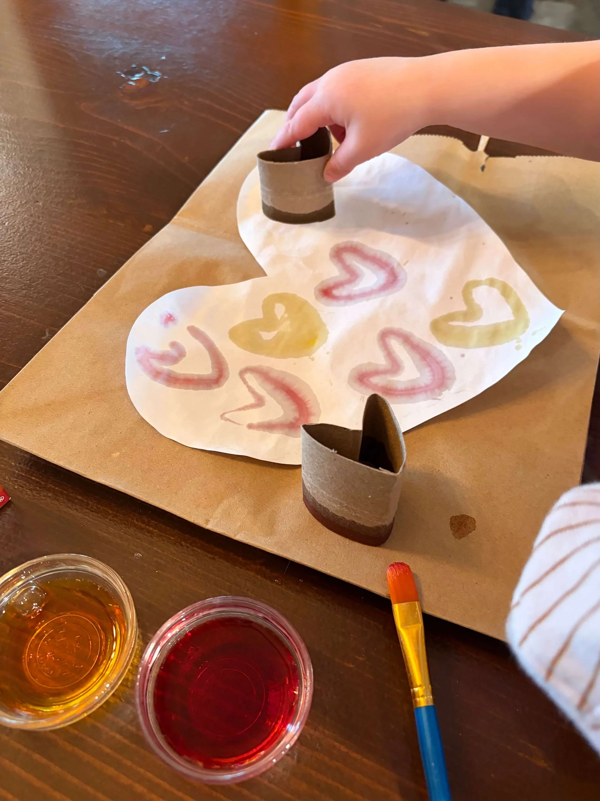 Easy Watercolor Heart Stamp Valentine Cards for Kids — honeybee homeschool