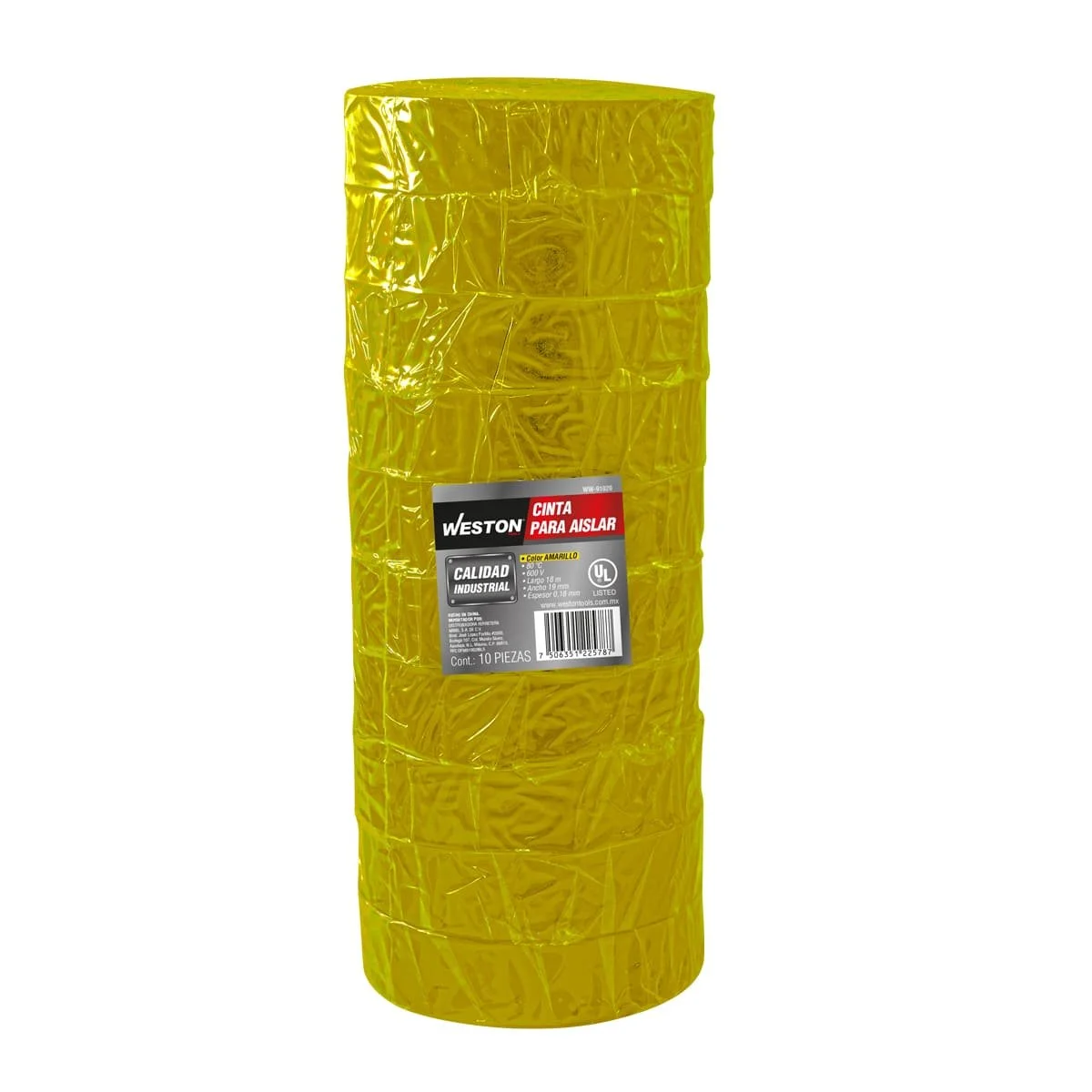 CINTA PARA AISLAR 18 m X 19 mm COLOR AMARILLO — GIMAJO INDUSTRIAL