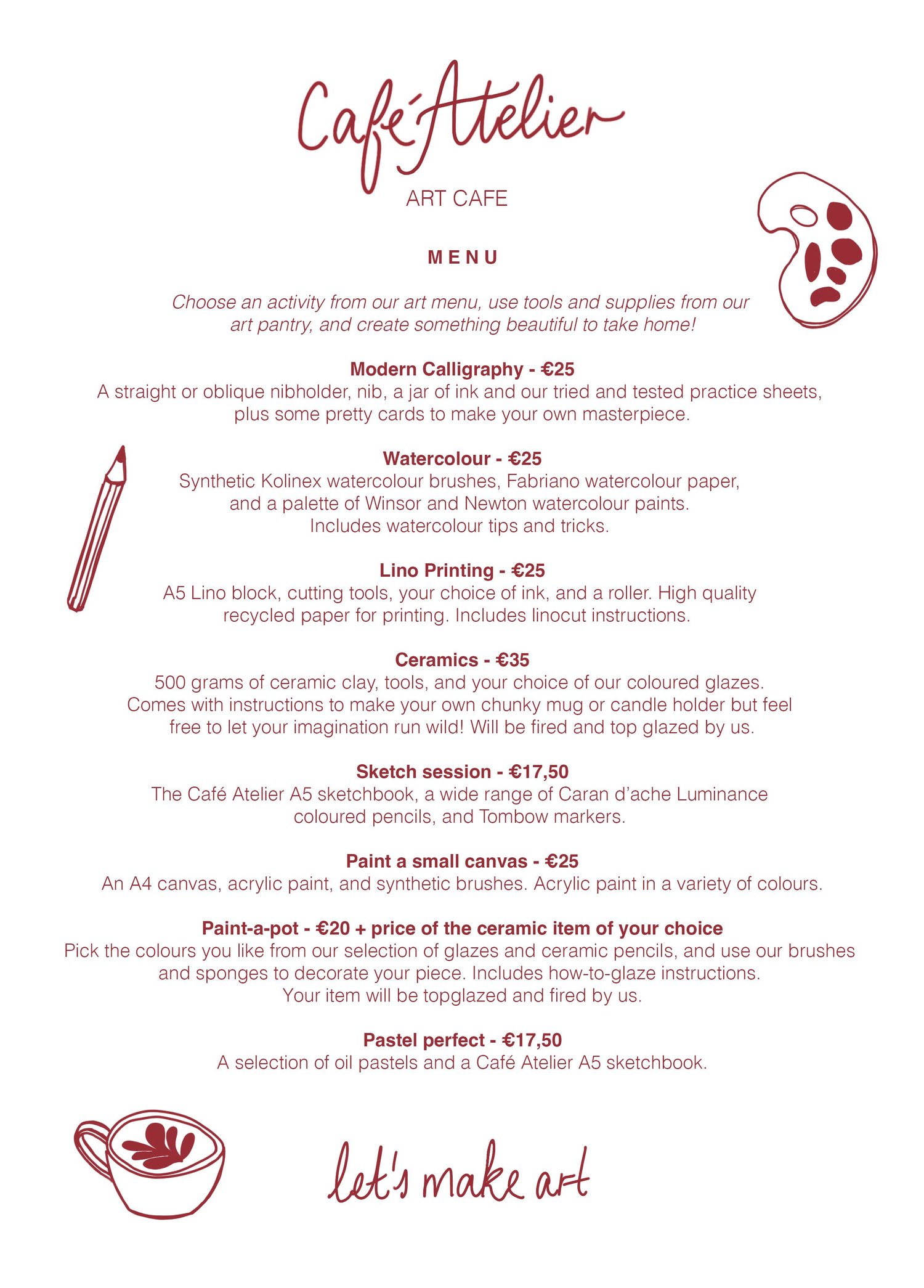 Art Menu — Café Atelier