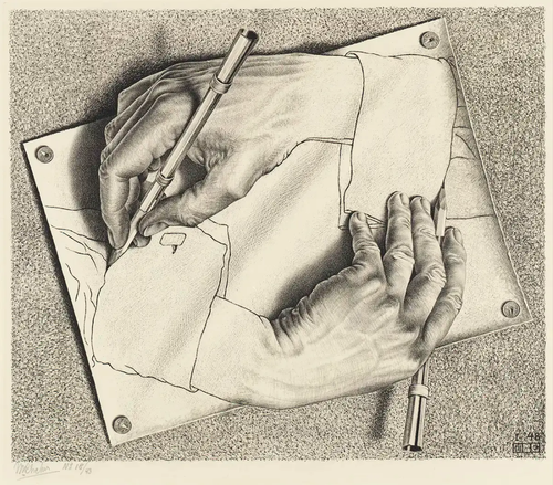 Drawing Hands Explained: Who Is Really Creating Whom? — EscherExplained.com
