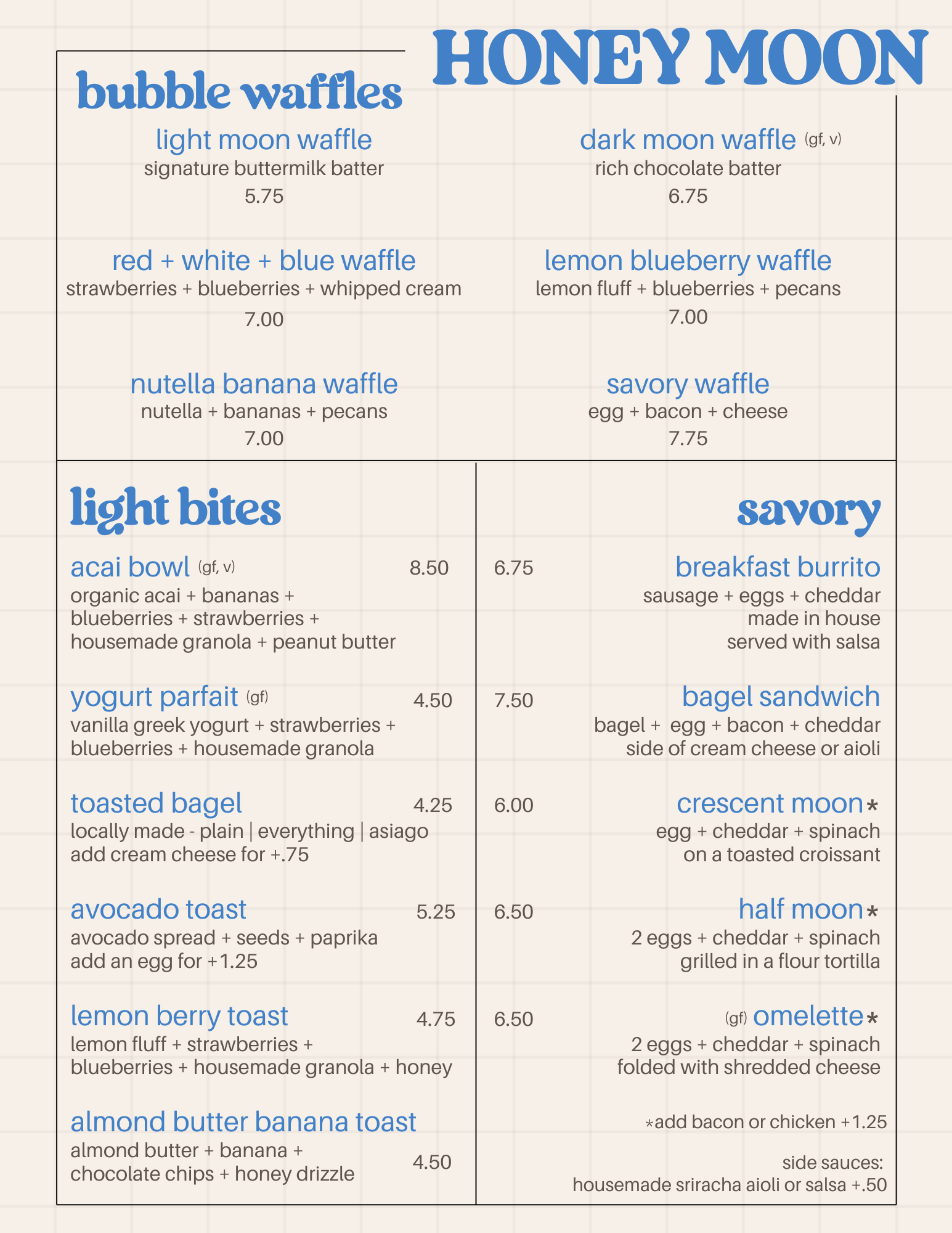 Menu | Explore — Honey Moon Coffee Co.