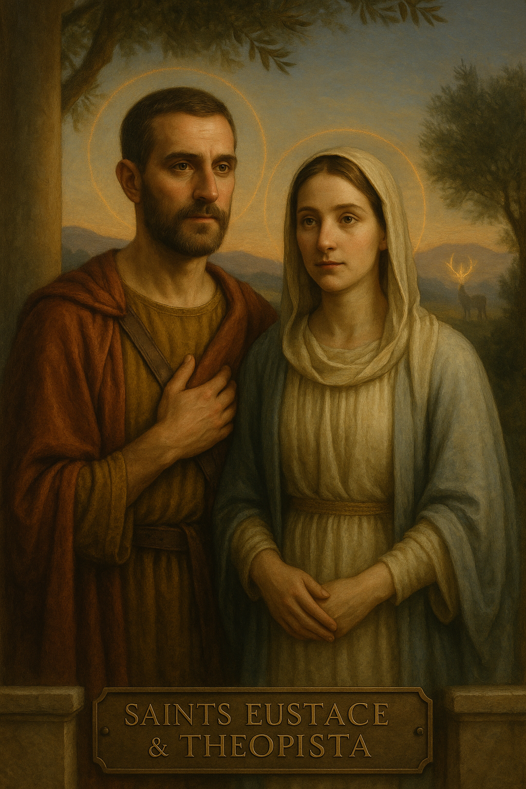 Saints Eustace & Theopista Prayer Card – Holy Family of Courage and ...
