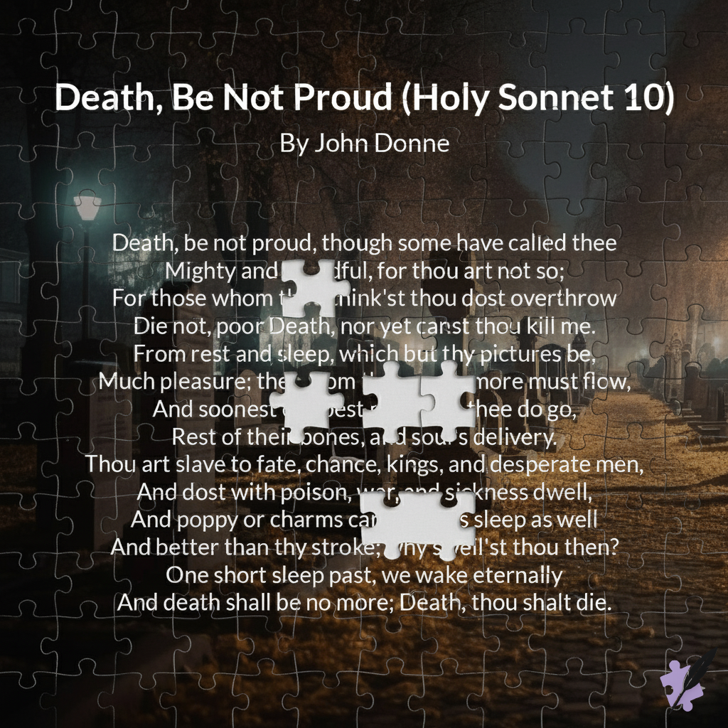 Defy Mortality with Death, Be Not Proud — Poetry Puzzles