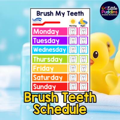 Free Brush Teeth Visual Schedule | Autism & PDA Specialist | Little Puddins