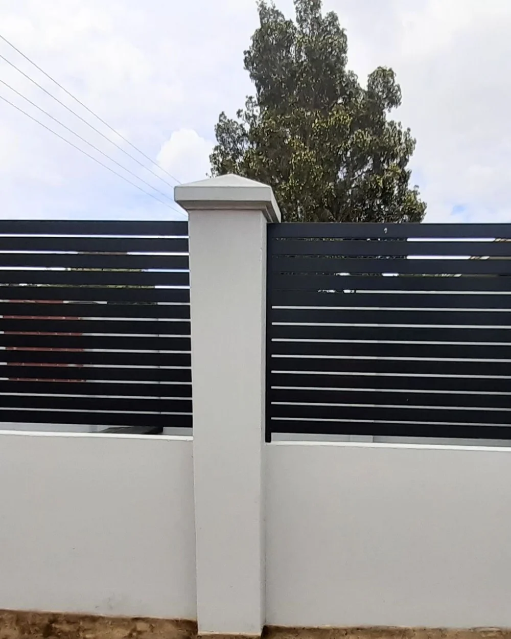 65mm monument aluminium slat fence infill panel greenwood