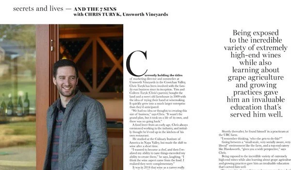 Secrets and Lives–And The 7 Sins with Chris Turyk — Unsworth Vineyards