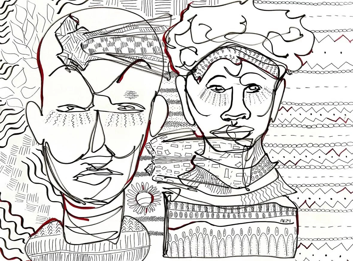 Africa's Fashion Diaspora-Inspired Line Drawings — Allin Dickey