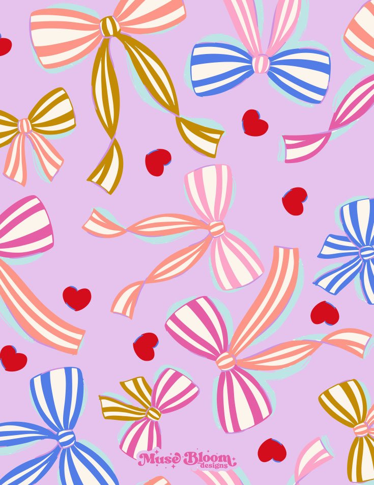 Bows , Snowflakes & Bears — Muse Bloom Designs - Surface Patterns ...