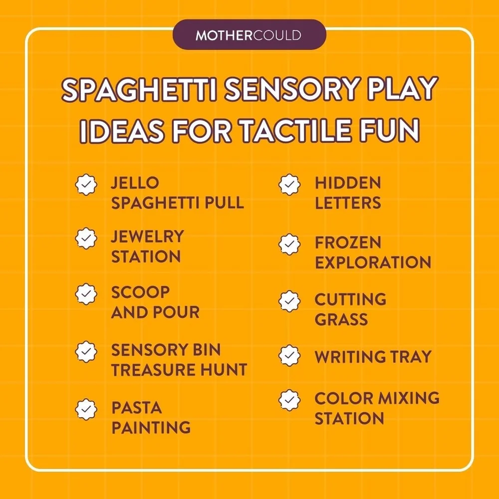 10 SPAGHETTI SENSORY PLAY IDEAS FOR TACTILE FUN | Mothercould