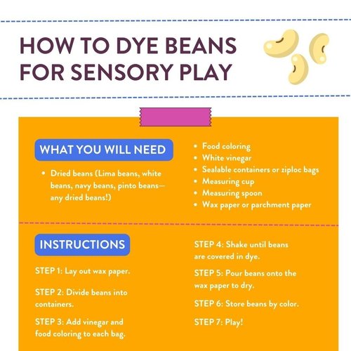 How To Dye Beans For Sensory Play | MOTHERCOULD | Mothercould