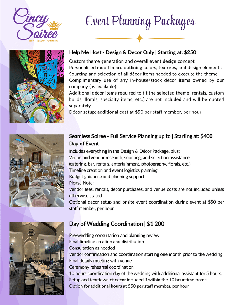 Event Packages | Plan Your Perfect Event Today — Cincy Soiree