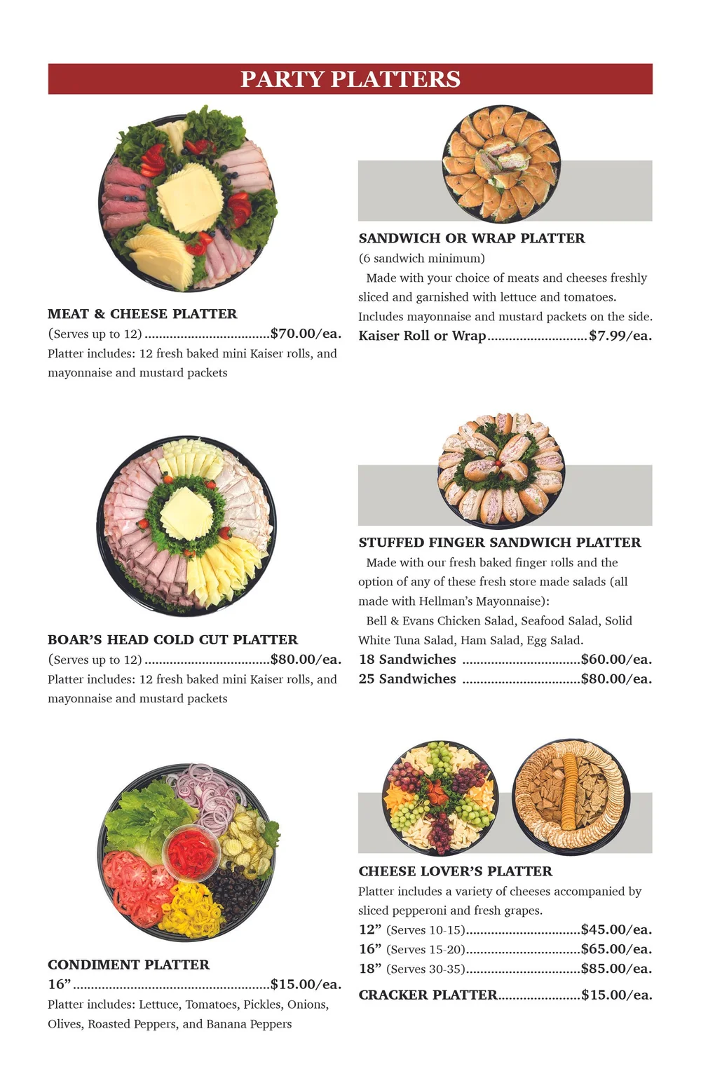 Highland Park Market | Menus — Highland Park Market