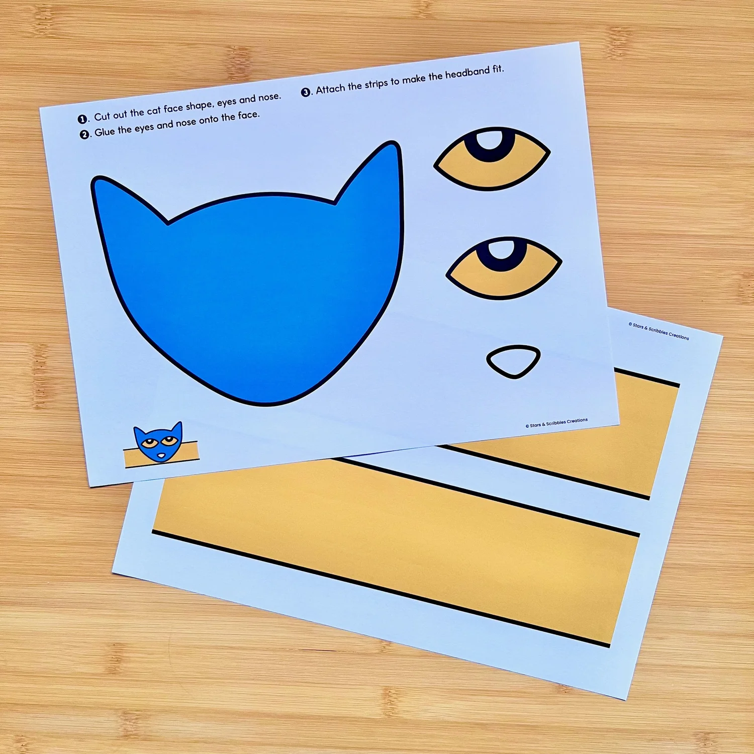 Pete the Cat Headband Craft | Free Printable Templates for Kids | Stars ...
