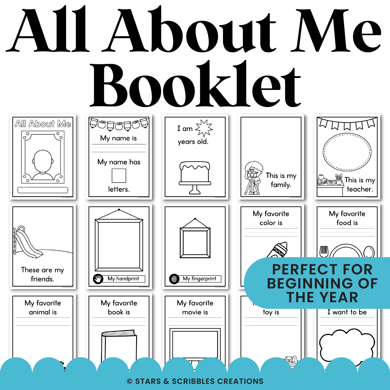 Free “All About Me” Printable Booklet for Kindergarten & Early Learners ...