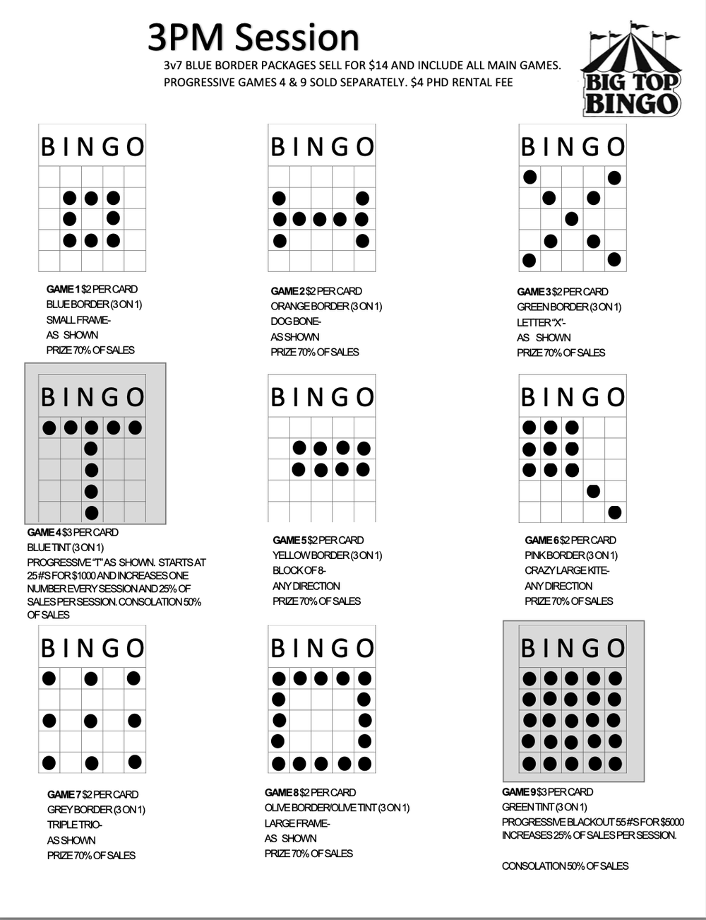 Bingo Sessions — Big Top Bingo
