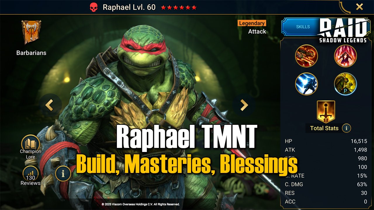Raphael build Guide: Items, Masteries, Blessings. TMNT x RAID ...