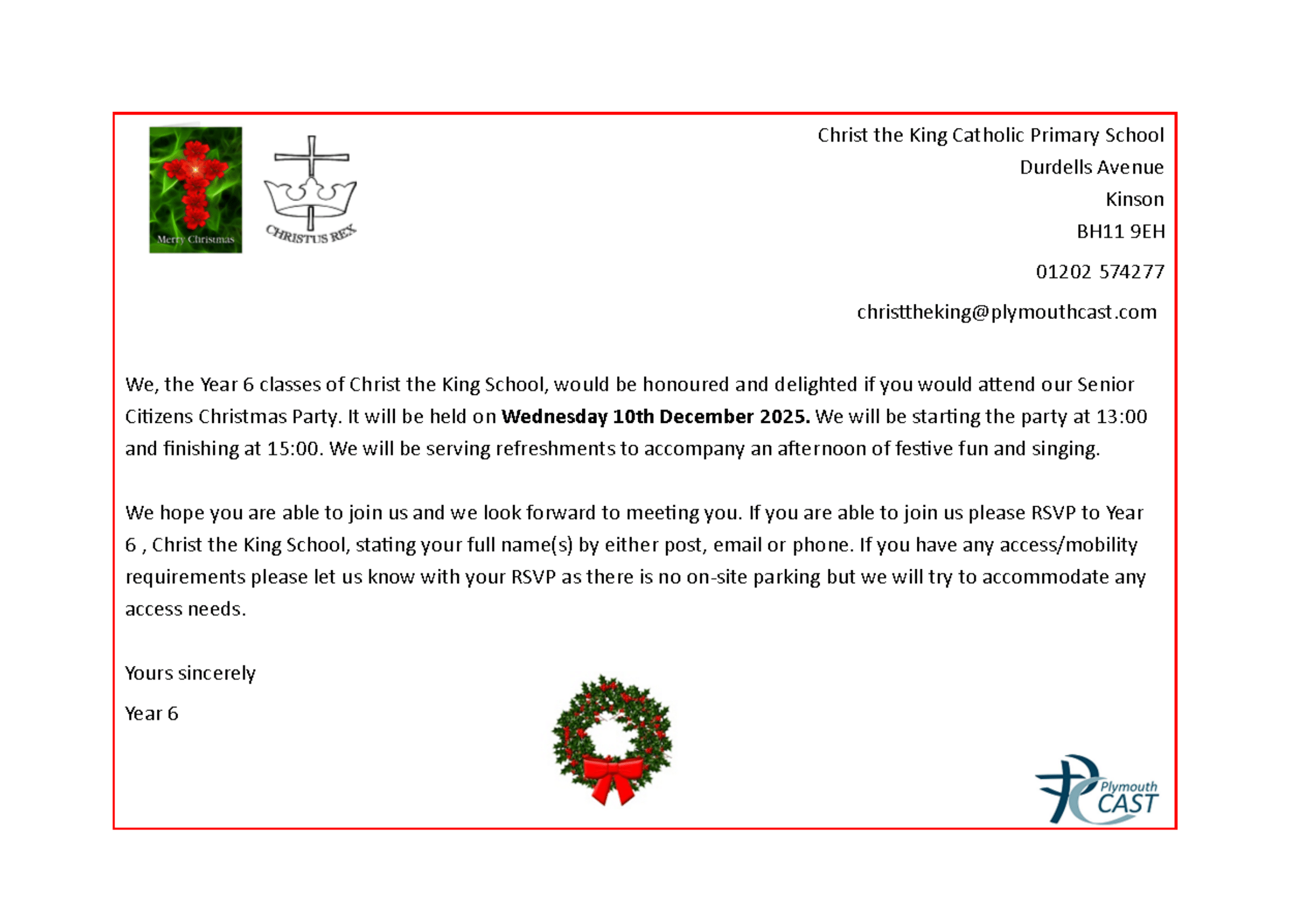 Senior Citizens Christmas Party — St. Andrews, Kinson