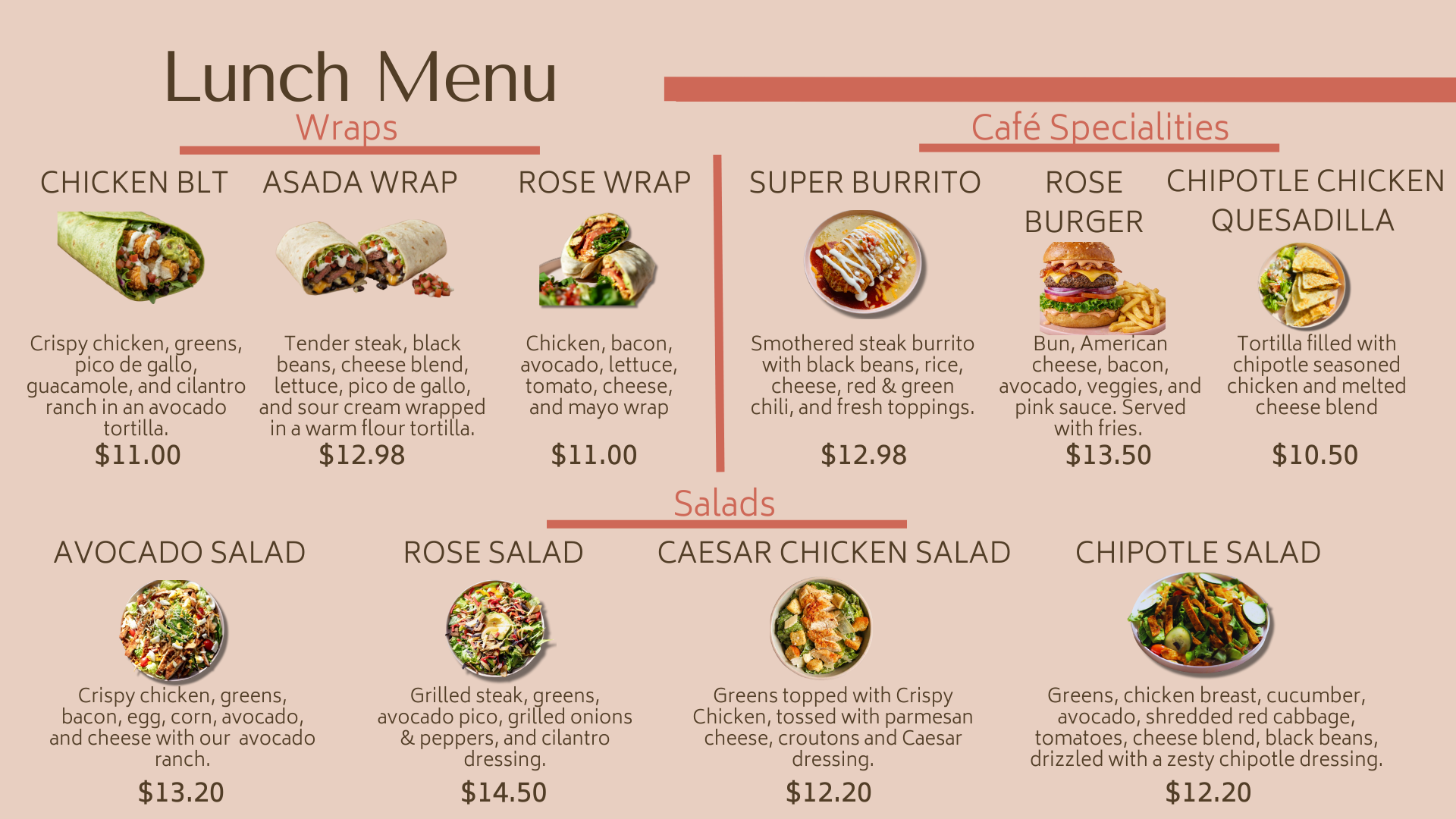 Menu — Rose Café