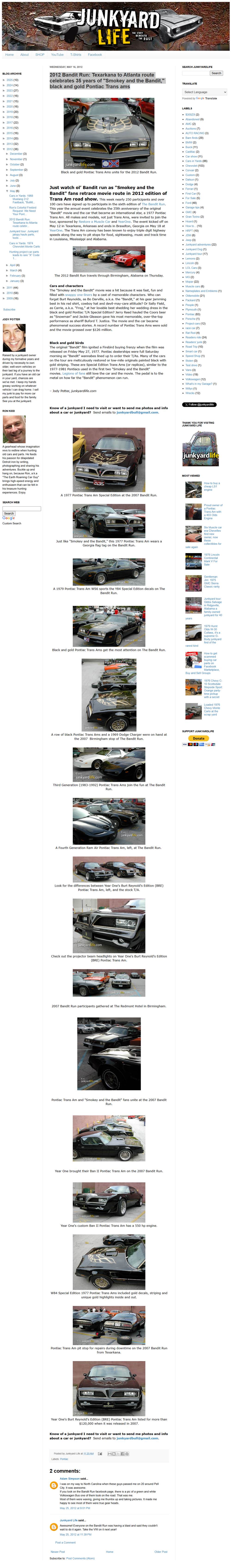 2012 Bandit Run: Texarkana to Atlanta route celebrates 35 years of ...