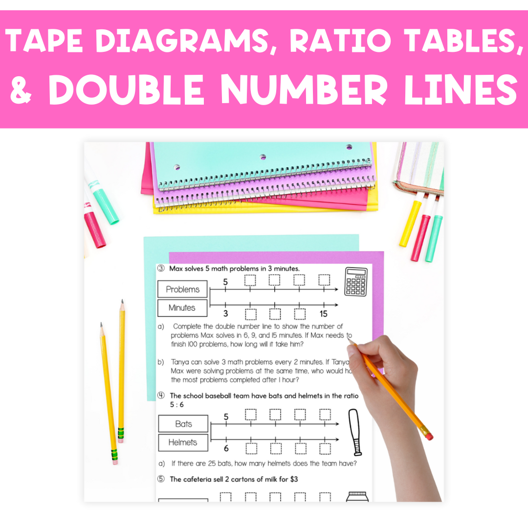 Modeling Ratios Bundle - Tape Diagrams, Double Number Lines, Ratio ...
