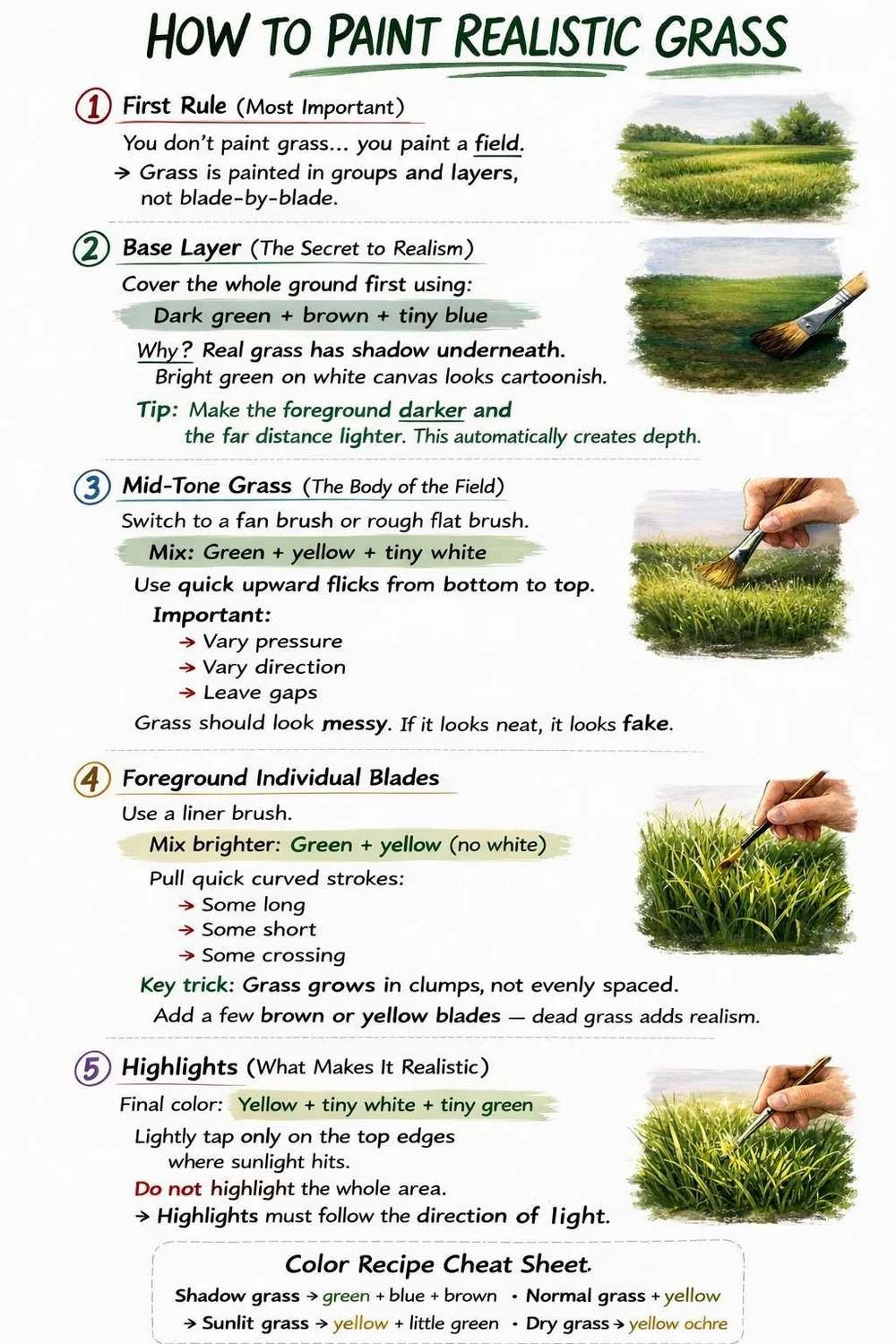 Landscape Painting Techniques: How to Paint Realistic Grass — Joy ...