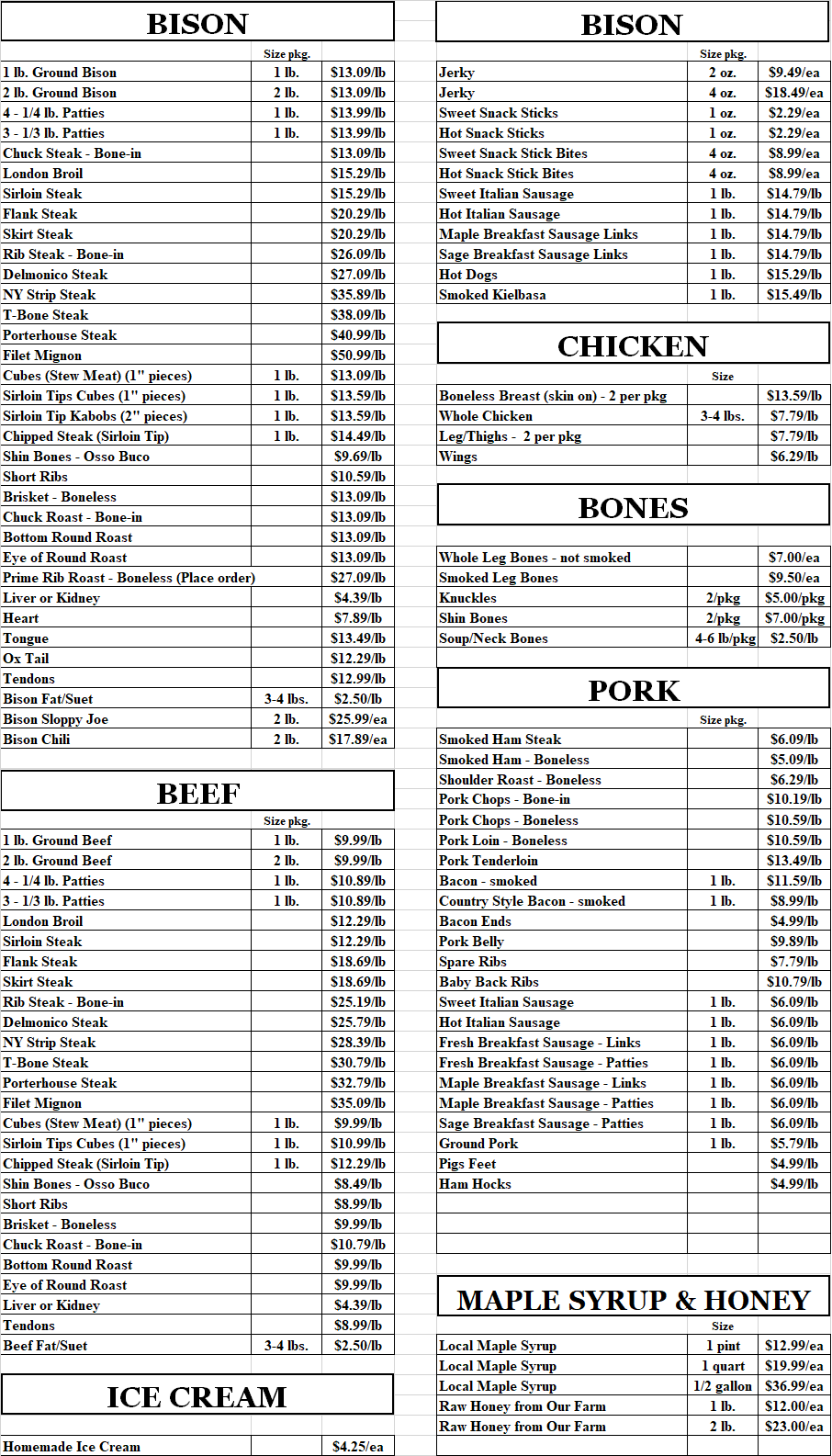 Specials & Pricing — The Buffalo Shoppe