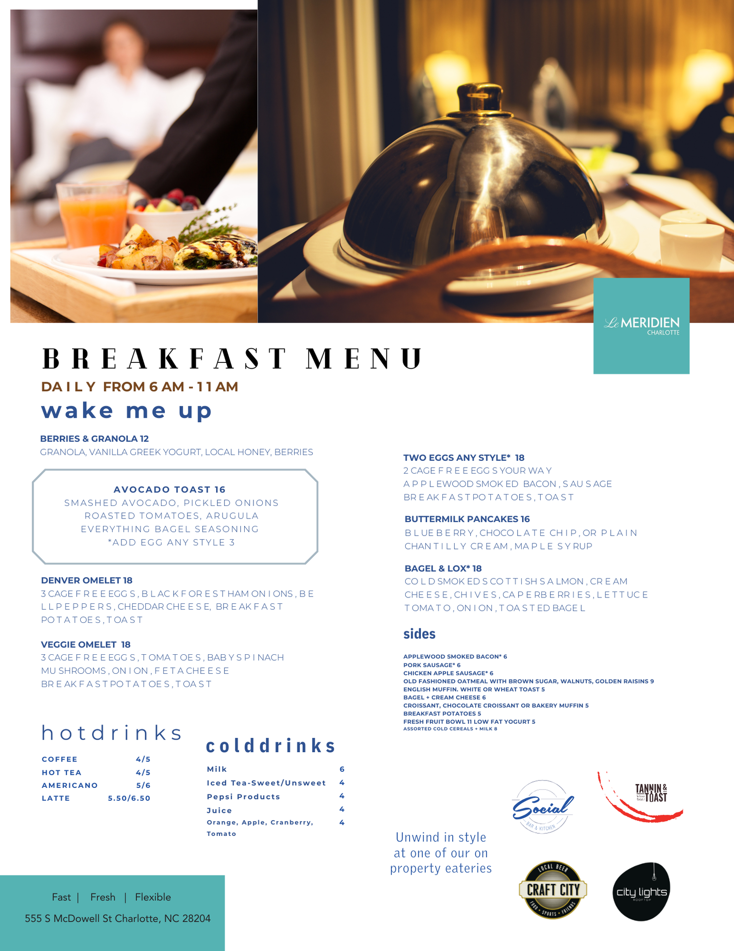 In-Room Dining Menu — Dine & Discover: A taste for every moment