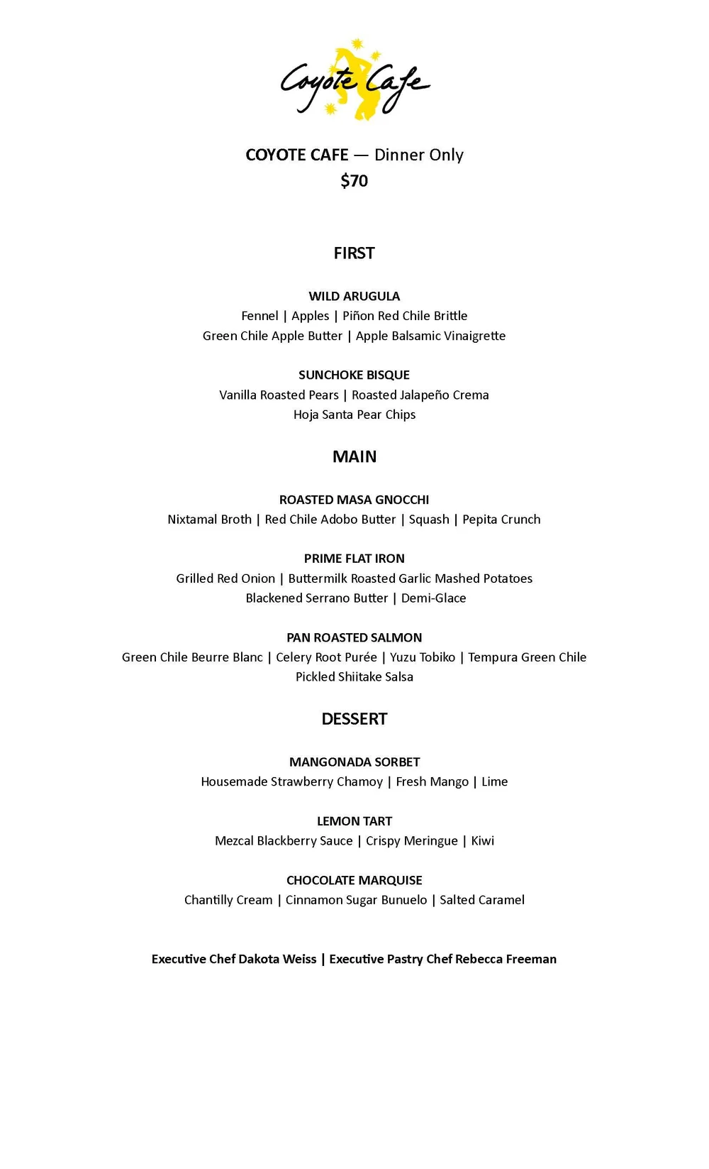 Restaurant: Coyote Cafe — Santa Fe Restaurant Week