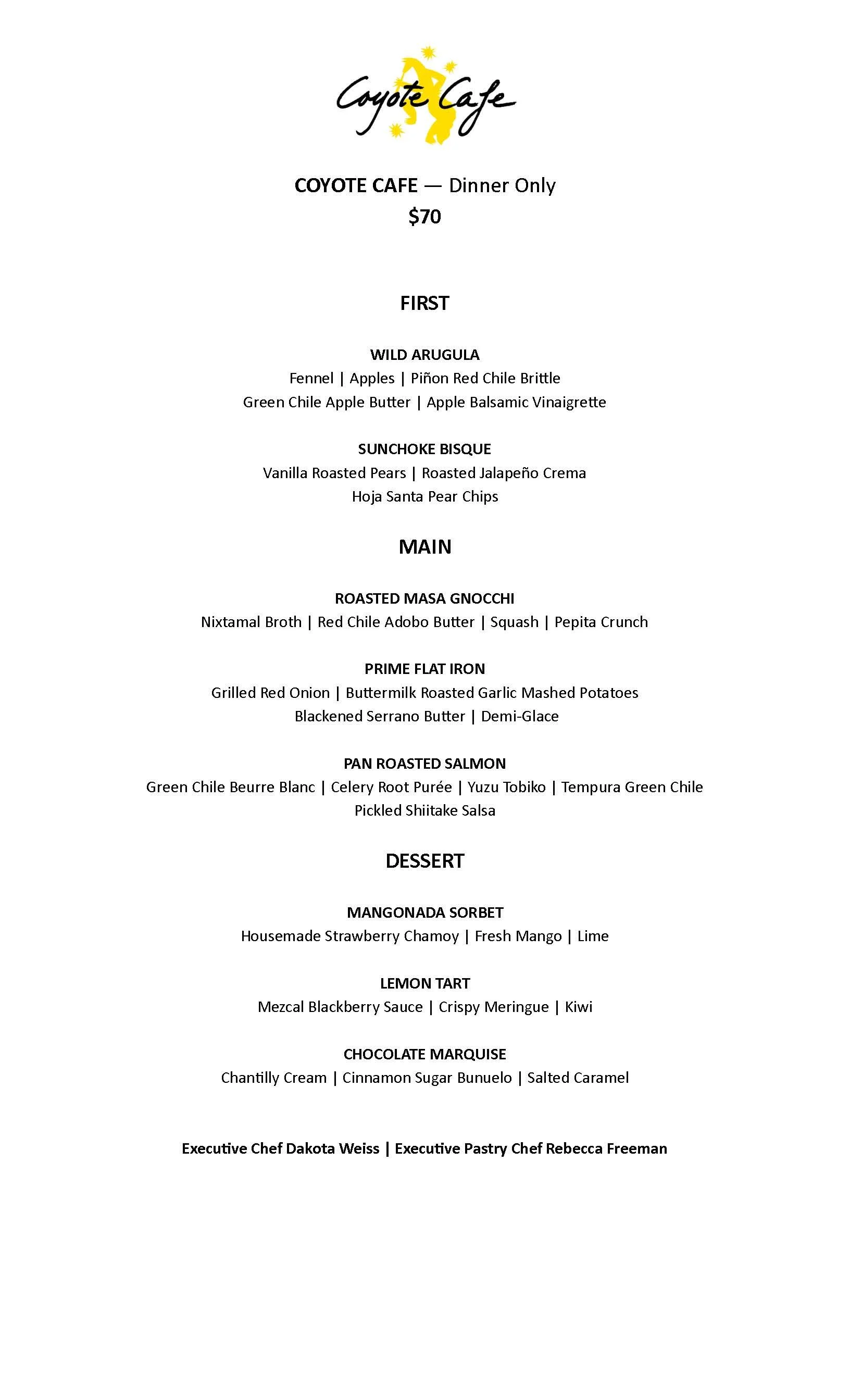 Restaurant: Coyote Cafe — Santa Fe Restaurant Week