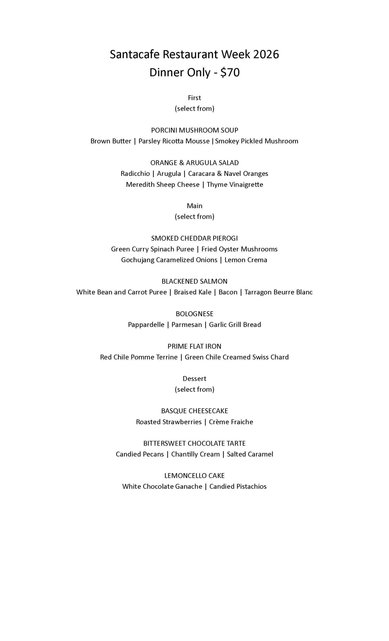 Restaurant: Santacafe — Santa Fe Restaurant Week