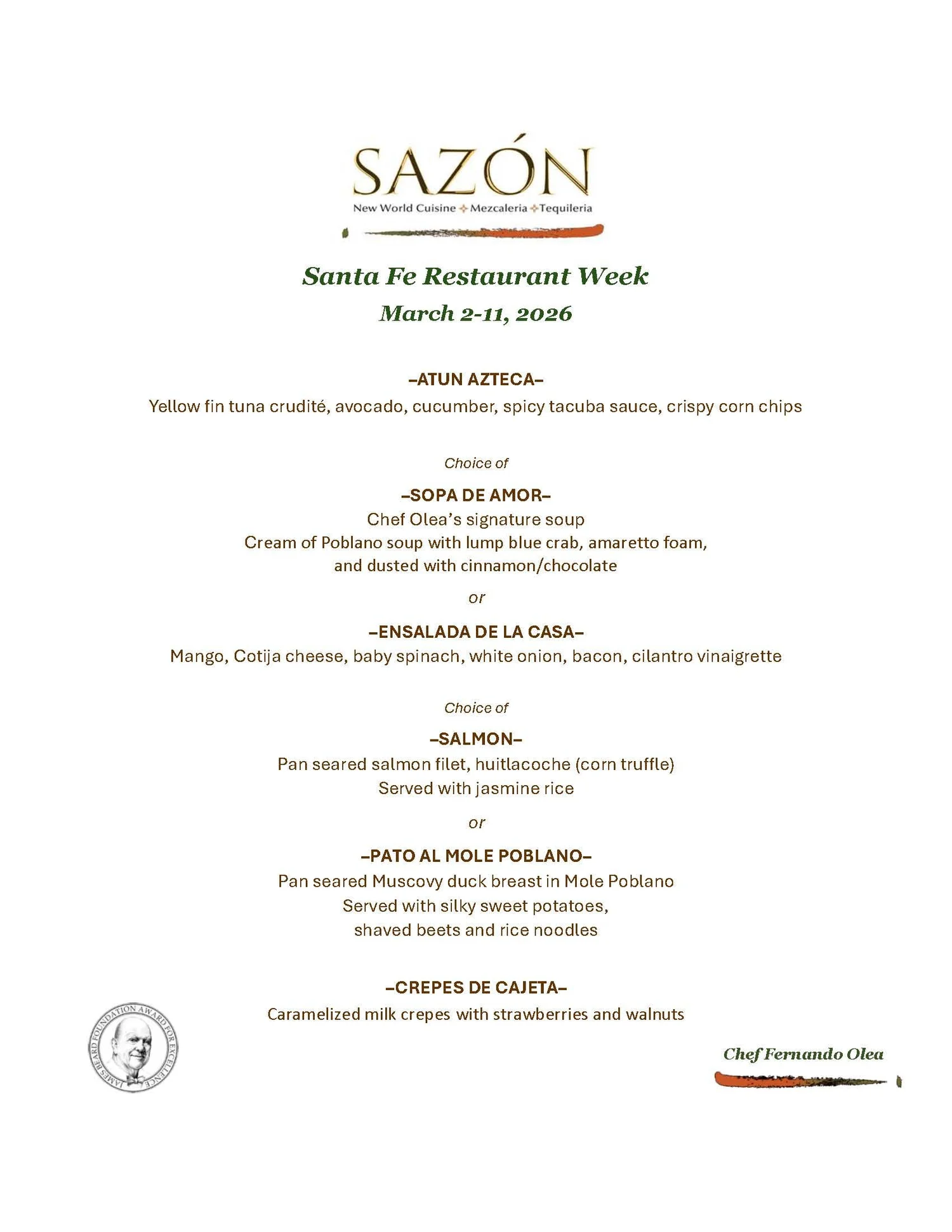 Restaurant: Sazón — Santa Fe Restaurant Week