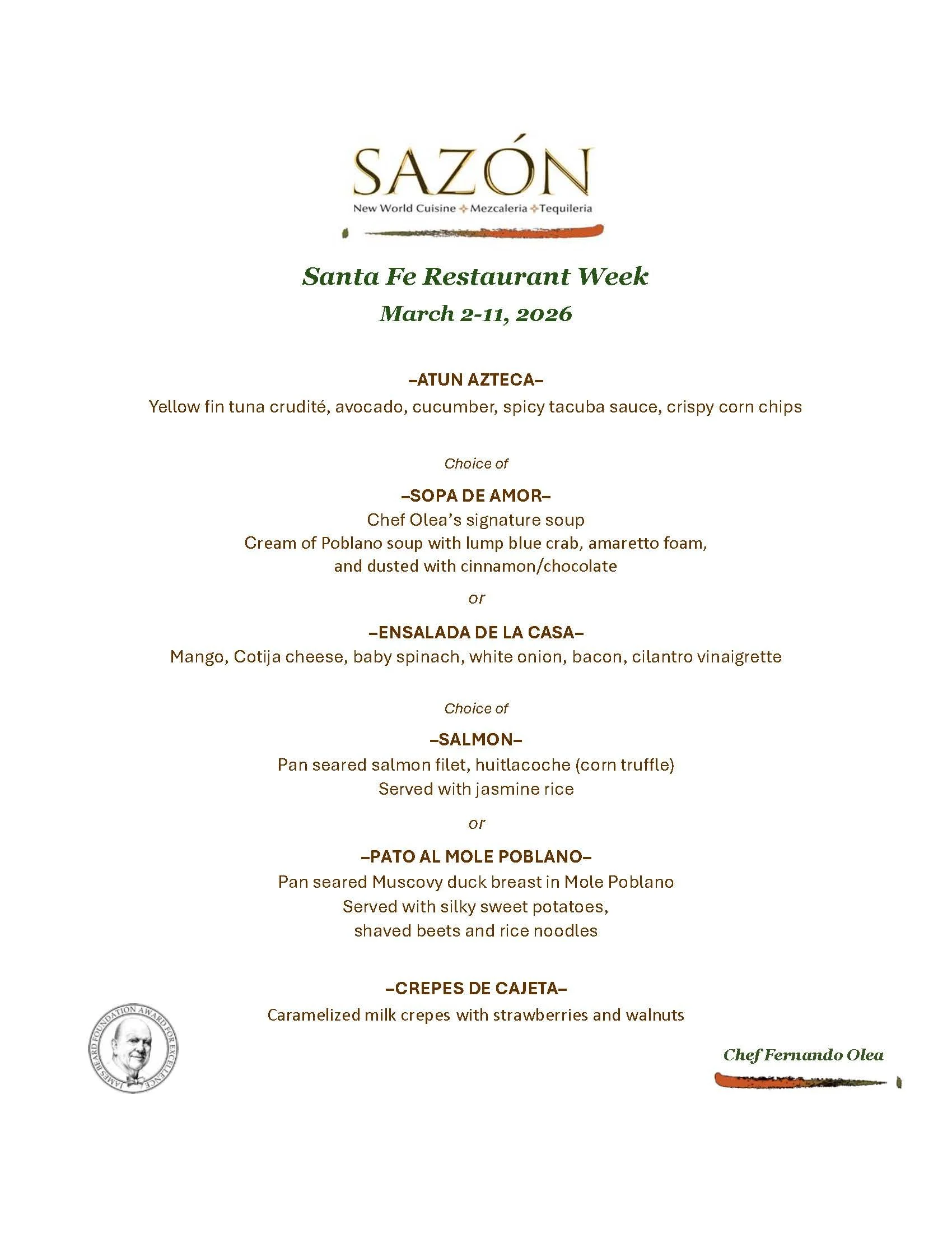 Restaurant: Sazón — Santa Fe Restaurant Week