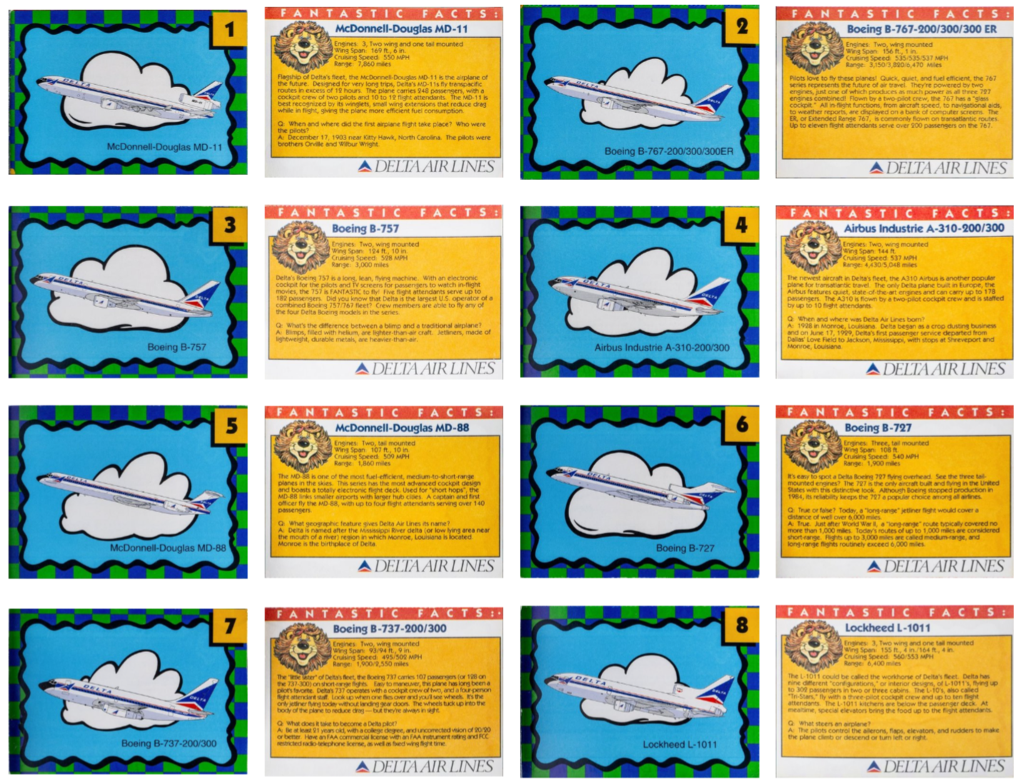 Delta Kids Cards — Delta Pilot Cards