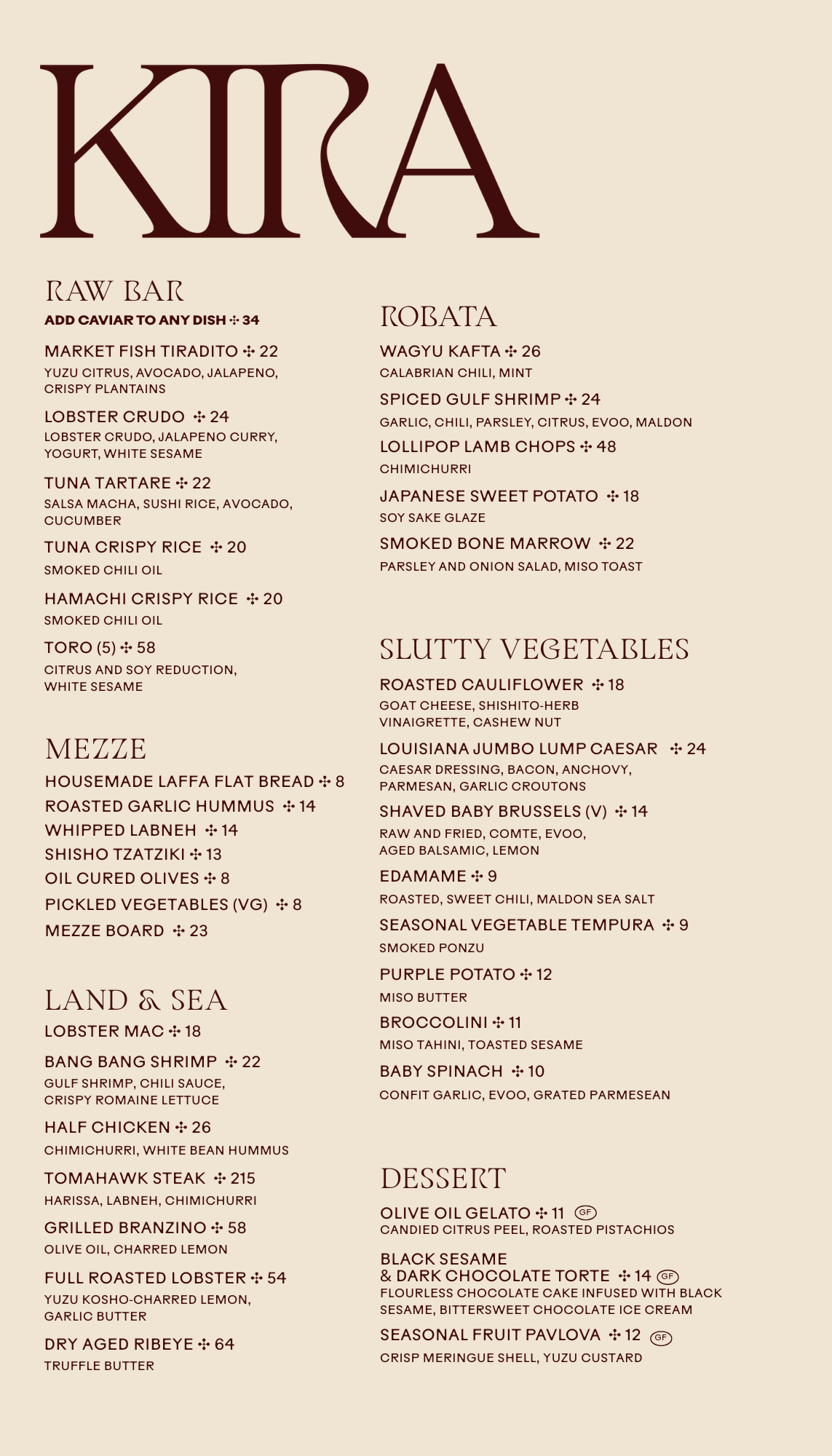 Menus — Kira