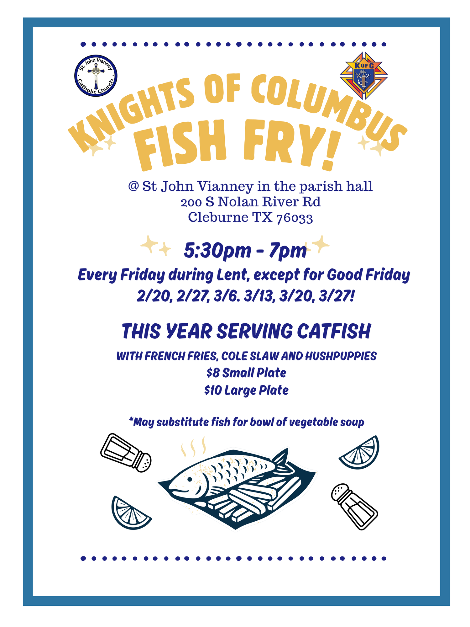 2026 Fish Fry — St John Vianney Catholic Church