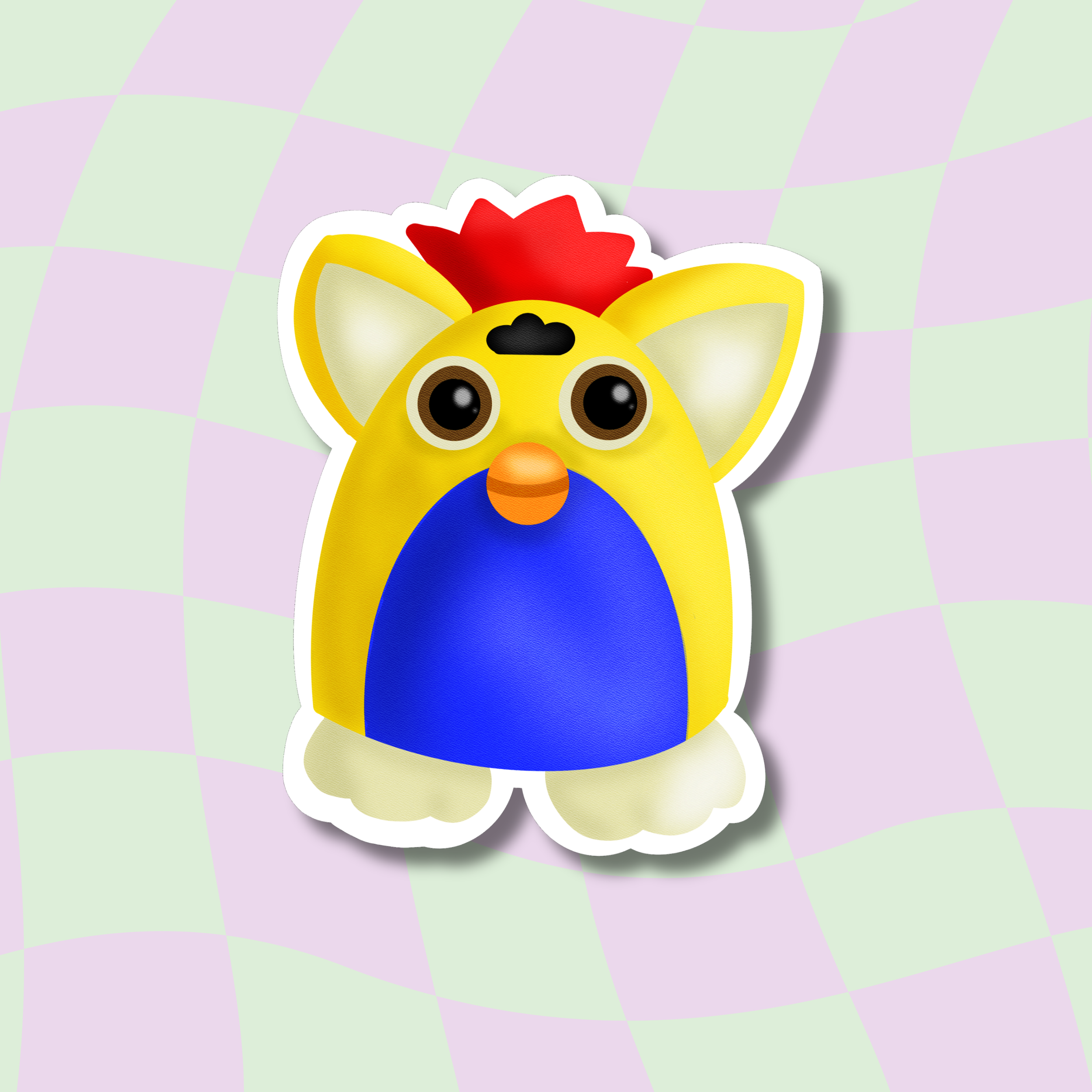 Primary Color Furby Sticker — @crayolapenguin