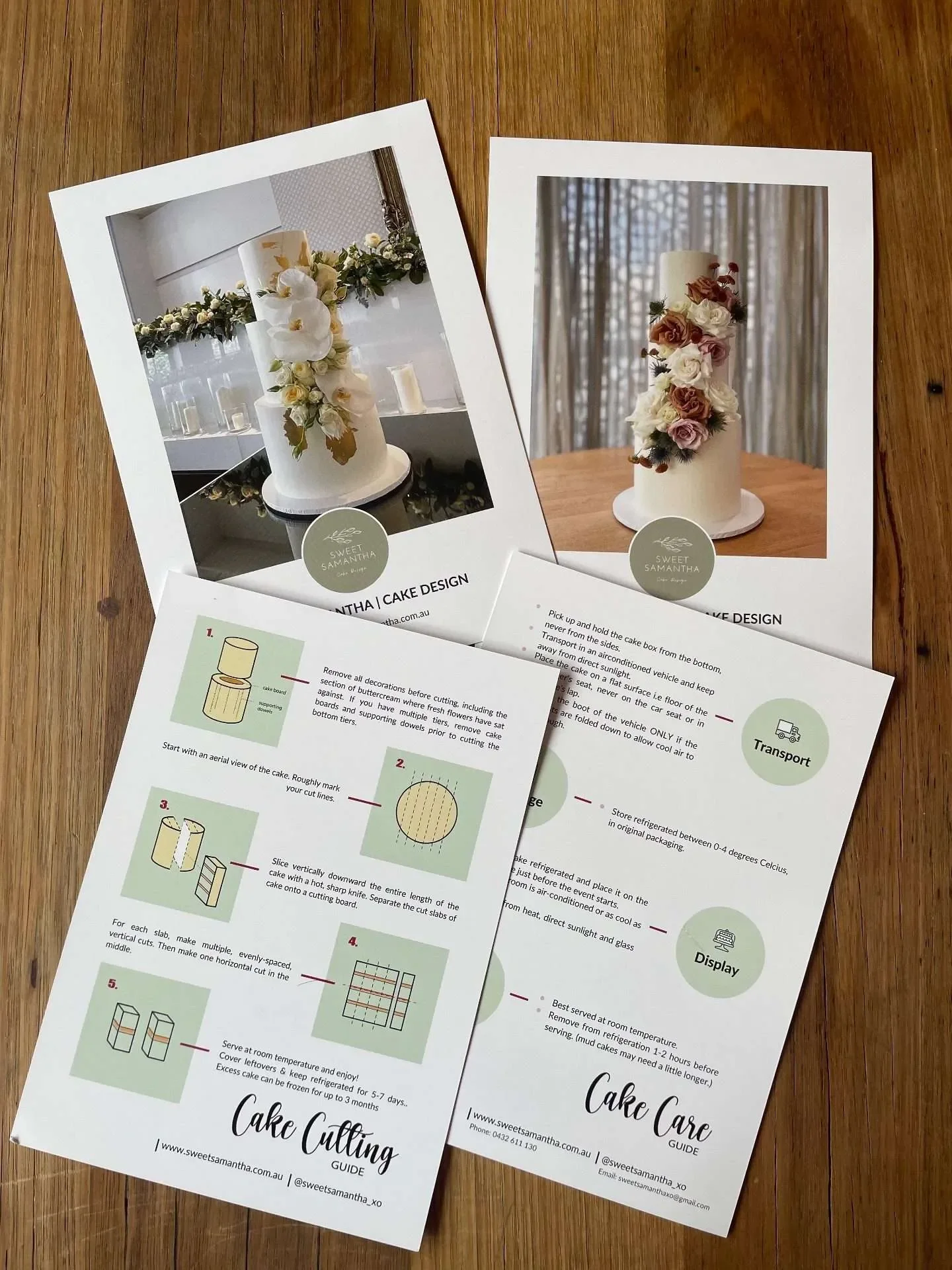 Cake Care & Cutting Card Templates | Enhance Customer Experience Today ...