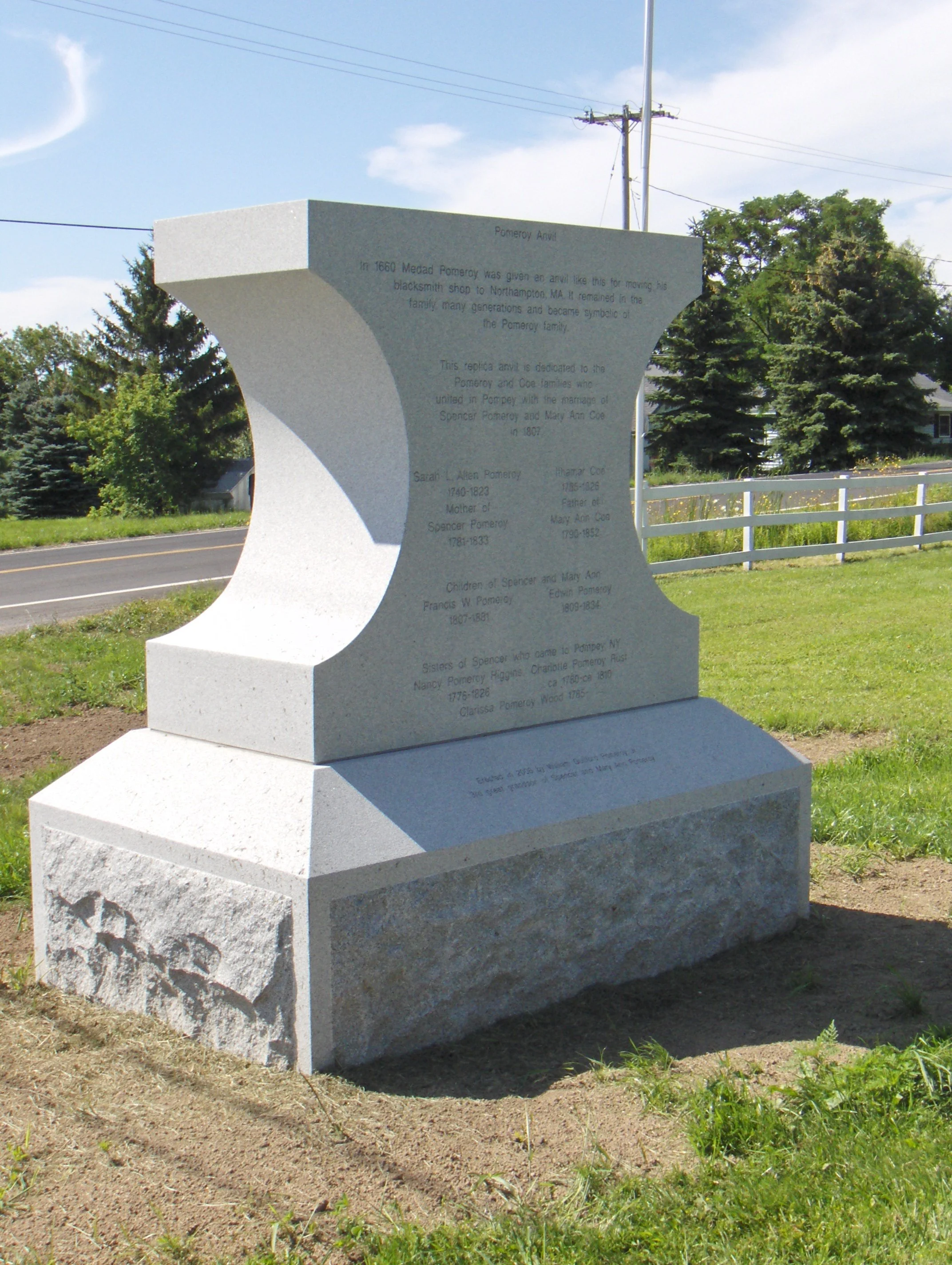 Pompey, NY — Pomeroy Anvil Monument