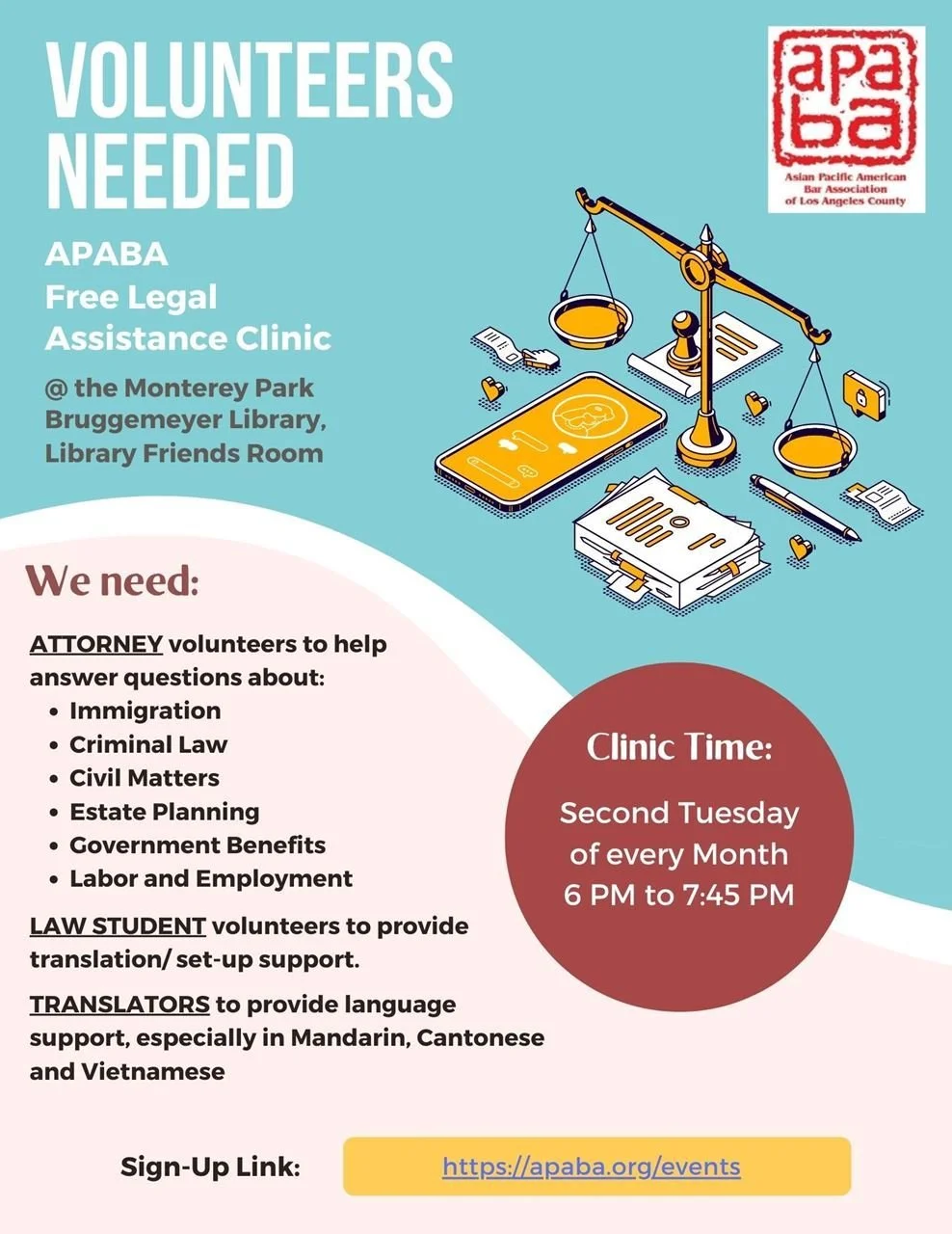 APABA Monthly Community Legal Clinic - June 9, 2026 — Asian Pacific ...