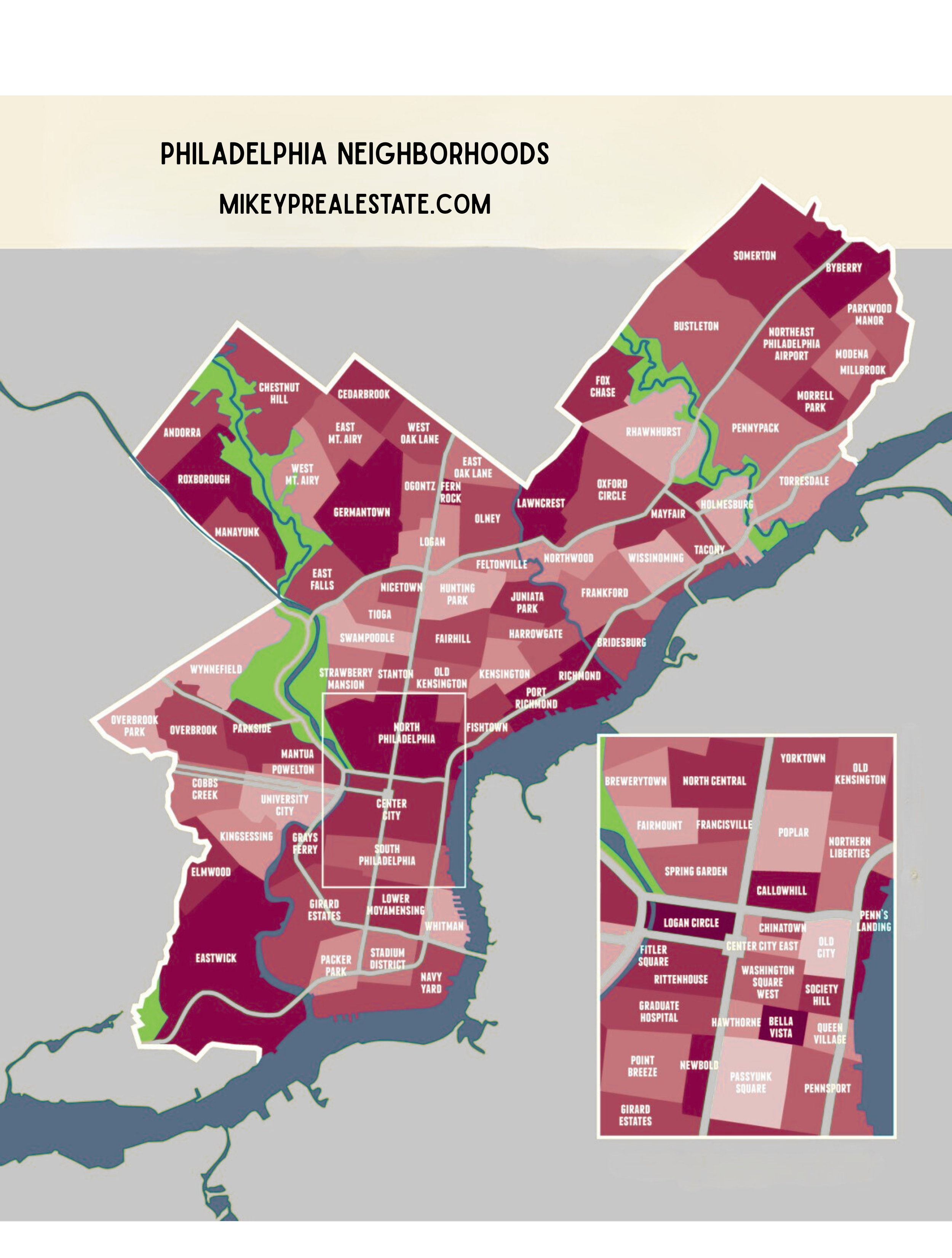 Map of Zip Codes in Philadelphia by Mikey Parisano