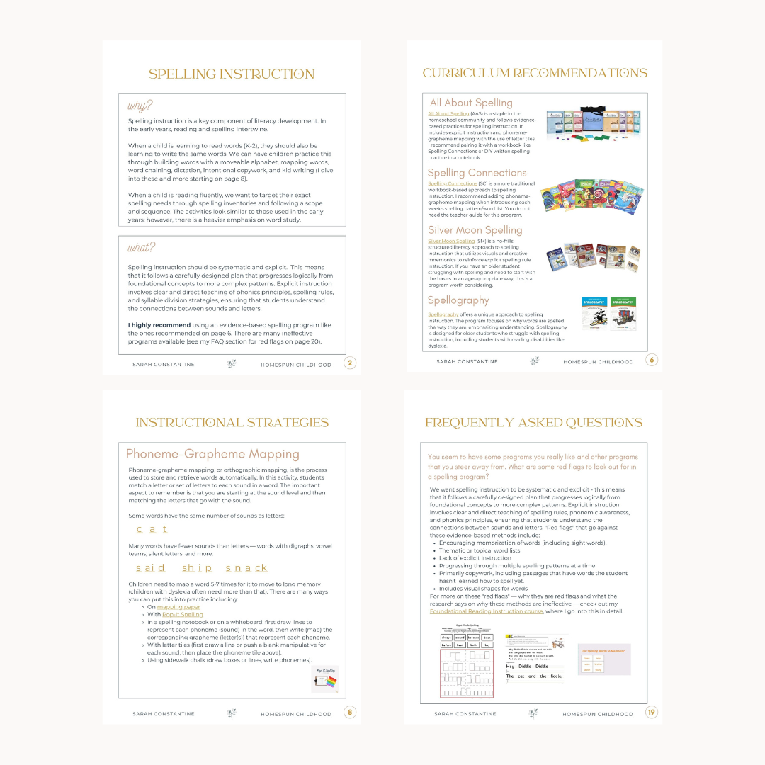 Spelling Guide | Enhance Spelling Skills — Get Started Today — Homespun ...