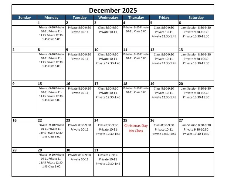 Class Schedule — Kettlebells With Wendy